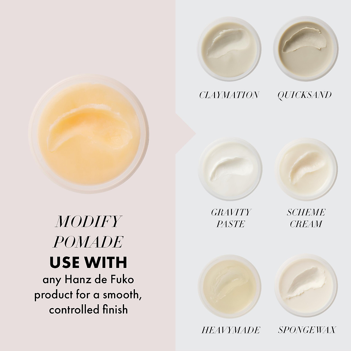 Hanz de Fuko Modify – Premium Mens Hair Styling Pomade with Medium Hold & High Shine Finish, 2oz