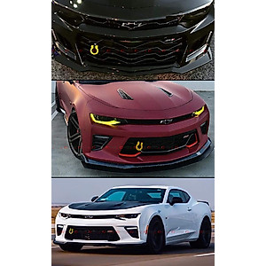 Cuztom Tuning Fits for 2016-2019 Chevy Camaro LS LT SS ZL1 Black Gold Bumper Folding Ring Screw on Type Tow Hook