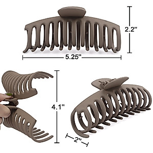 MAORULU Extra Large Claw Clips for Thick Hair, 5.25 lnch Strong Hold Hair Clips for Women, 4 Pack