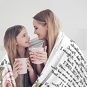 KERAOO to My Daughter Birthday Gifts, Daughter Flannel Throw Blankets Gift, Mother's Day Wedding Christmas Graduation Gift for Daughters from Mom (Daughter Gift-01, 60"X50")