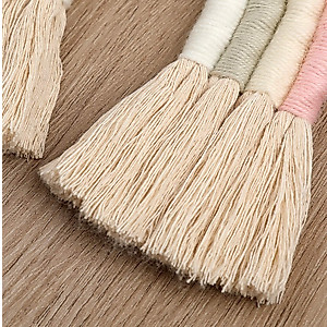 YMVV Rainbow Macrame,Woven Boho Rainbow Wall Hanging with Tassels,Cute Wall Decor for Nursery,Suitable for Festival Ornaments Baby Shower Wedding Pink Rainbow Decor(5.5 x 0.5 x 5)