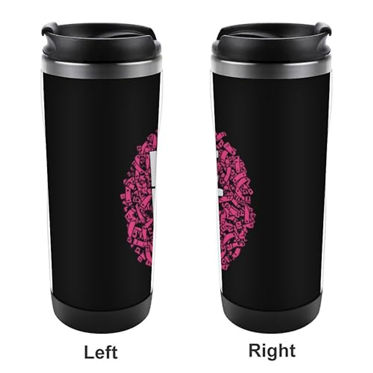 Hope Fight Breast Cancer Travel Coffee Mug Reusable Insulated Drinking Cup with Lid for Home Outdoor Works 13 Oz