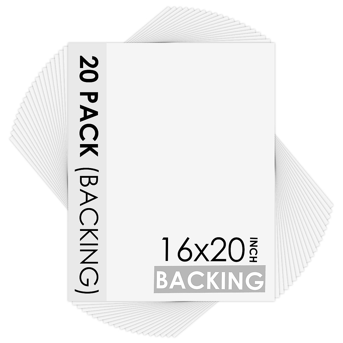 Mat Board Center, Pack of 20 White 16x20 Backer Boards/Matte Backing Board Great for Frames, Photos, Crafts