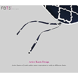 FBTS Prime Outdoor Seat Cushions Set of 2 Patio Chair Cushions with Ties 16x17 Inch Navy Geometry U-Shape Chair Pads for Outdoor Patio Furniture Garden Home Office