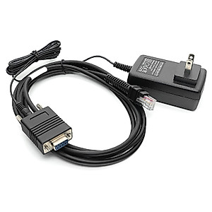 CARPSDZY DS3678 RS232 Serial Cable with 12V Power Supply for Zebra DS3608 DS3678 LI3608 LI3678 Handheld Barcode Scanner, RJ-45 Interface to DB9 Female Connector, 6.5FT(2M) Straight, 9 Pin, 12V