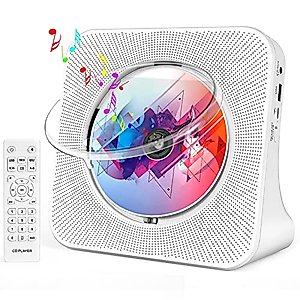 Desktop CD Player with Speakers, ROADOM CD Players for Home, Bluetooth CD Player with Hi-Fi Stereo Sound,Remote Control,Supports CD/Bluetooth/FM Radio/U Disk/AUX/Timer/Repeat