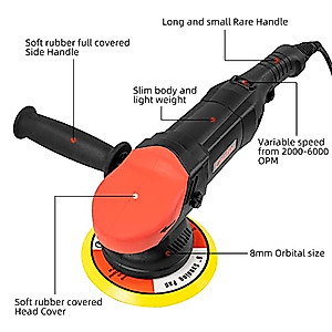 Canfix Dual Action Orbital Car Polisher with 5" and 6" Pads