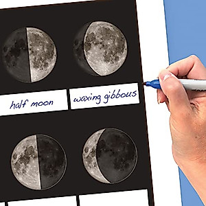 NewPath Learning Sun-Earth-Moon Laminated, Double-Sided “Write-On/Wipe-Off” Flip Chart - Set of 10, 12" x 18" Charts (34-6830)