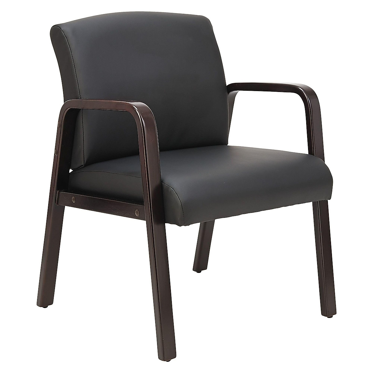 Alera ALERL4319E 24.21 in. x 26.14 in. x 32.67 in. WL Series Reception Lounge Guest Chair - Black/Espresso