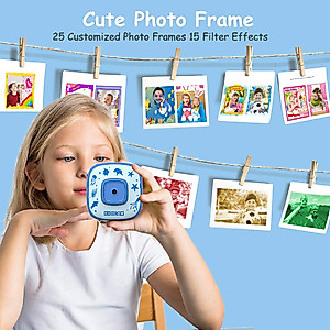 Dragon Touch Kids Action Camera - Waterproof Kidicam 2.0 Digital Camera for Boys Girls 1080P Sports Camera Camcorder with 16GB Memory Card (Blue)