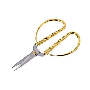 Carved Gold Dragon Tone Metal Handle Bonsai Scissors Stainless Steel Bonsai Scissor Hand Tools Cutting Tools for Kitchen and HOM
