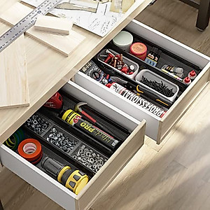 Silverware Organizer for Kitchen Drawer Utensil Cutlery Tray with Interlocking Arm Mesh Metal Flatware Storage Slip-proof for Knives, 6 Compartment by FURNINXS