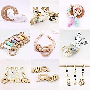 100 PCS 5 Sizes Natural Wood Rings, Unfinished Smooth Wooden Ring, Wood Circles forCraft, Ring Pendant and Connectors Jewelry Making (100pcs-5 Sizes)