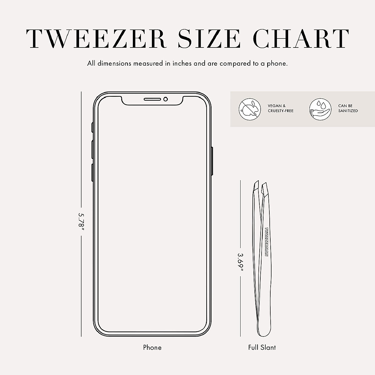 Tweezerman Stainless Steel Slant Tweezer - Eyebrow Tweezers for Women and Men (Platinum Silver)