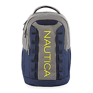 Nautica Backpack, Grey/Navy, 18"