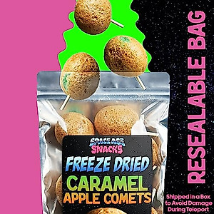 Premium Freeze Dried Candy - Caramel Apple Comets Shipped in Box for Extra Protection - Freeze Dry Candy Green Apple Caramel Apple Suckers Dry Freeze Candy for All Ages (3.5 Ounce)
