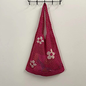 Fairycore Hobo Bag Fairy Grunge Aesthetic Hobo Bag Aesthetic Tote Bag Fairy Grunge Accessories for Women (Rose)