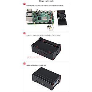 Waveshare DIN Rail Aluminum Case for Raspberry Pi 4 with Cooling Fan and Heatsinks