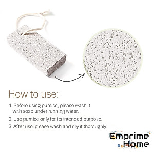 Natural Pumice Stone White for Feet Heels and Palm Set of 2- Pedicure Exfoliation Tool- Hard Callus Remover Health Foot Care Hypoallergenic Best Exfoliation- Corn Remover Dry Dead Skin from Pamukkale