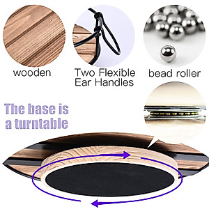 ZHUJERRY Lazy Susan Turntable for Cabinet, Wood Farmhouse Cabinet Organizer, 10” Kitchen Turntable Organizer for Cabinet Table Pantry