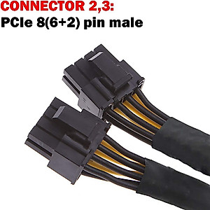 TeamProfitcom 16 AWG GPU VGA PCI-e 8Pin PCI Express Graphics Video Card GPU VGA 8 Pin Female to Dual GPU 8(6+2) Pin Male Splitter Power Sleeved Extension Cable 8 Pin GPU 12-inches