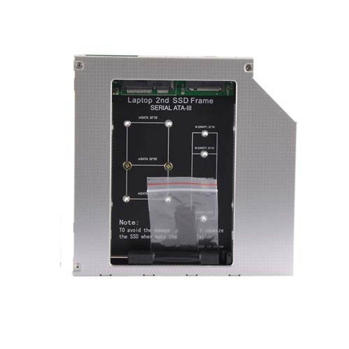 SATA 2nd HDD SSD Hard Drive 12.7 mm Universal Caddy for mSATA or M.2 SSD