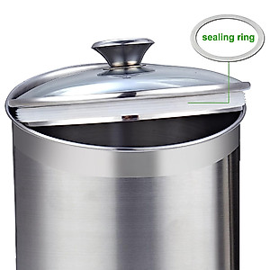 Cooks Standard Stainless Steel airtight Glass lid 4-Piece Food Jar Storage Canister Set for Tea Cofee Sugar Flour Baking Pantry Kitchen Counter