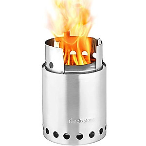 Solo Stove Titan Camping Stove Portable Stove for Backpacking and Outdoor Cooking Great Stainless Steel Camping Backpacking Stove Compact Wood Stove Design-No Batteries or Liquid Fuel Canisters Needed