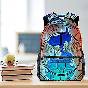 Bill Cipher Wheel Zodiac Backpack for Girls Boys for School Backpacks