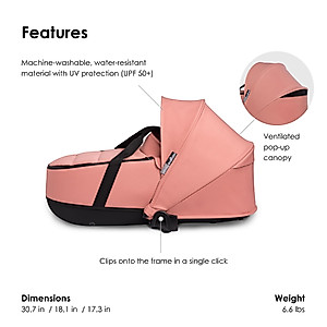 Babyzen YOYO 0+ Bassinet, Ginger - Includes Thick Double Mattress, Ventilated Shell & Canopy - Requires YOYO2 Frame (Sold Separately)