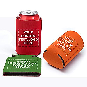 Custom Assorted Collapsible Can Coolers Set of 100, Personalized Bulk Pack - Keeps Your Drink Cold, Great for Beer, Soda and Other Beverages - Assorted