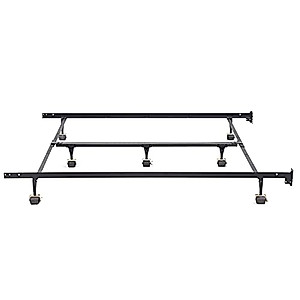 Classic Brands DeCoro Universal Heavy-Duty Metal Bed Frame | Adjustable Width Fits Twin, Twin XL, Full, Queen, King, California King, Black (J02255-0013)