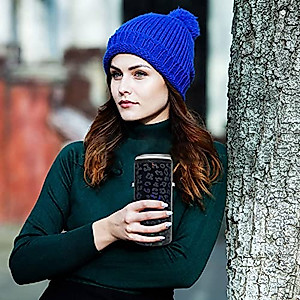 Swig Sip Skinny Can Cooler - Double Wall Stainless Steel Vacuum Insulated Can Holder for 12oz Slim Tall Beverage Bridesmaid Gift (Laser Black Leopard)