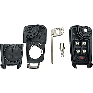 Horande 5 Buttons Replacement Key Fob Cover Case fit for Chevy Malibu Cruze Camaro Volt Equinox Sonic Keyless Entry Key Fob Shell OHT01060512