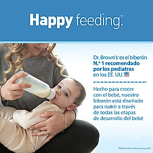 Dr. Brown’s Natural Flow® Anti-Colic Options+™ Narrow Baby Bottles 8 oz/250 mL, with Level 1 Slow Flow Nipple, 4 Pack, 0m+