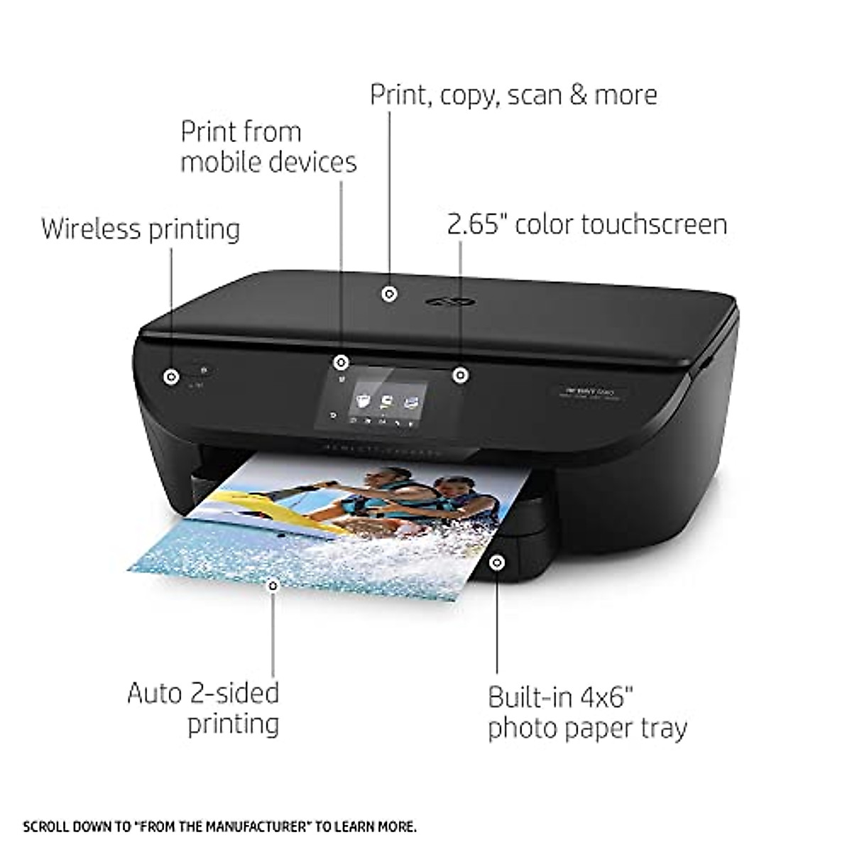 HP ENVY 5660 Wireless All-in-One Photo Printer with Mobile Printing, HP Instant Ink & Amazon Dash Replenishment ready (F8B04A) (Renewed)