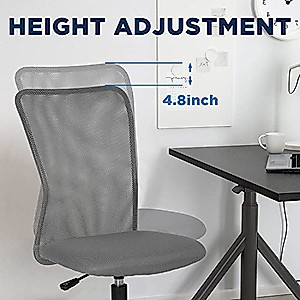 FFBag Home Office Chair Ergonomic Office Chairs Desk Chair Mid Back Support Armless Adjustable Modern Executive Rolling Swivel Computer Chair (Grey)