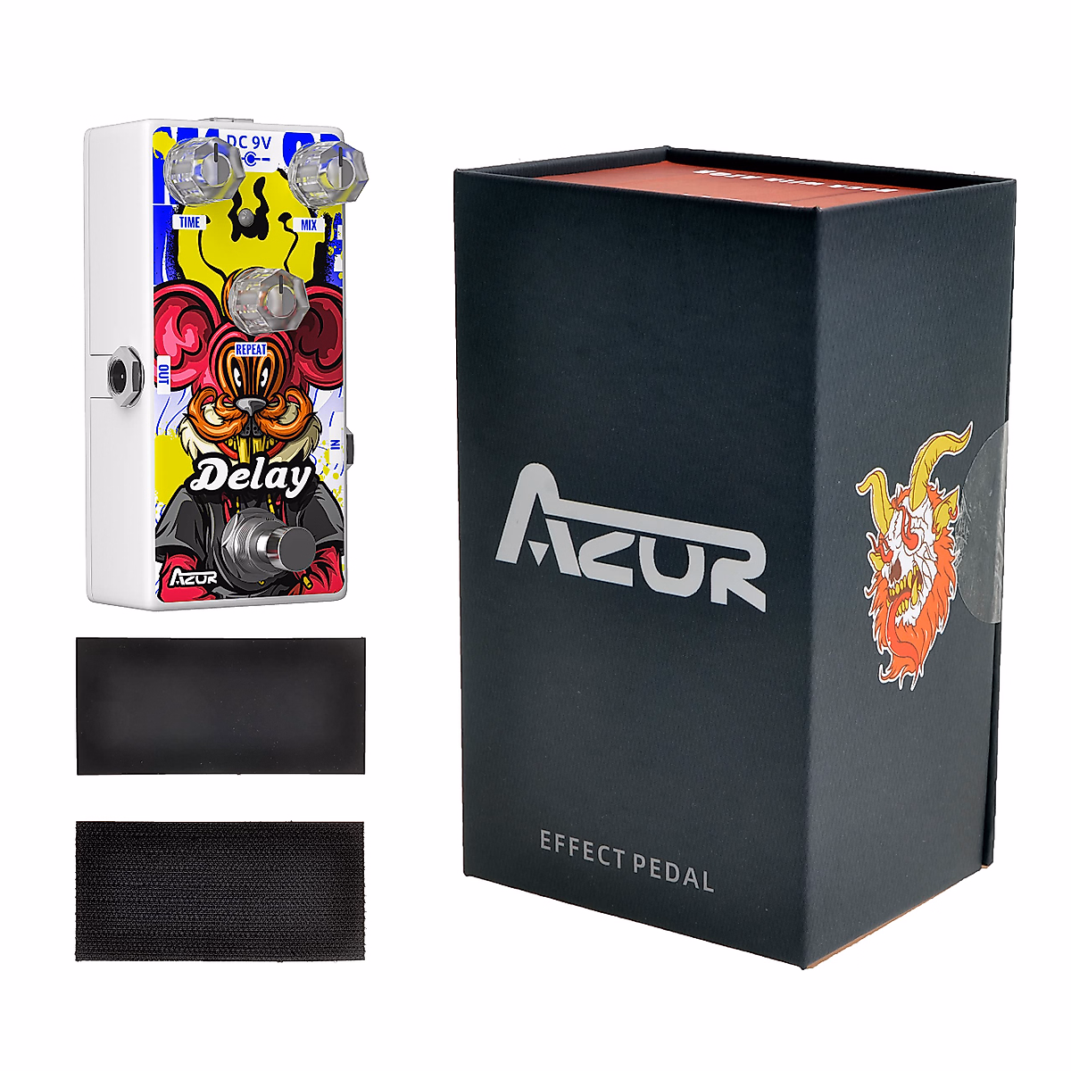 AZOR Digital Delay Guitar Effect Pedal Mouse Vintage Unique Tones Delay Pedal for Electric Guitar AP508