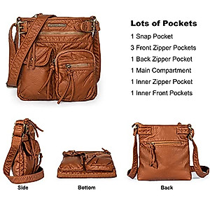 Montana West Crossbody Bag for Women Soft Leather Multi Pocket Shoulder Bags Vintage Women's Purses and Handbags MWC-046CM