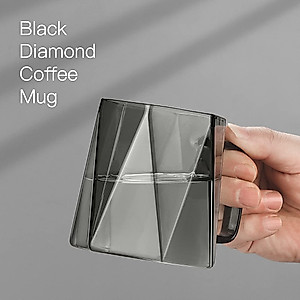 NORTHOME Coffee Mug Clear Glass Coffee Cup 16 Oz with Handle for Hot Beverages - Cappuccino, Latte, Big Tea Cup. Crystal Clear Glass Cup, Espresso Coffee Gift