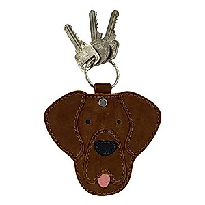 TACO DOG, Critter Keychain Labrador Dog Handmade from Full Grain Leather (Swayze Suede)