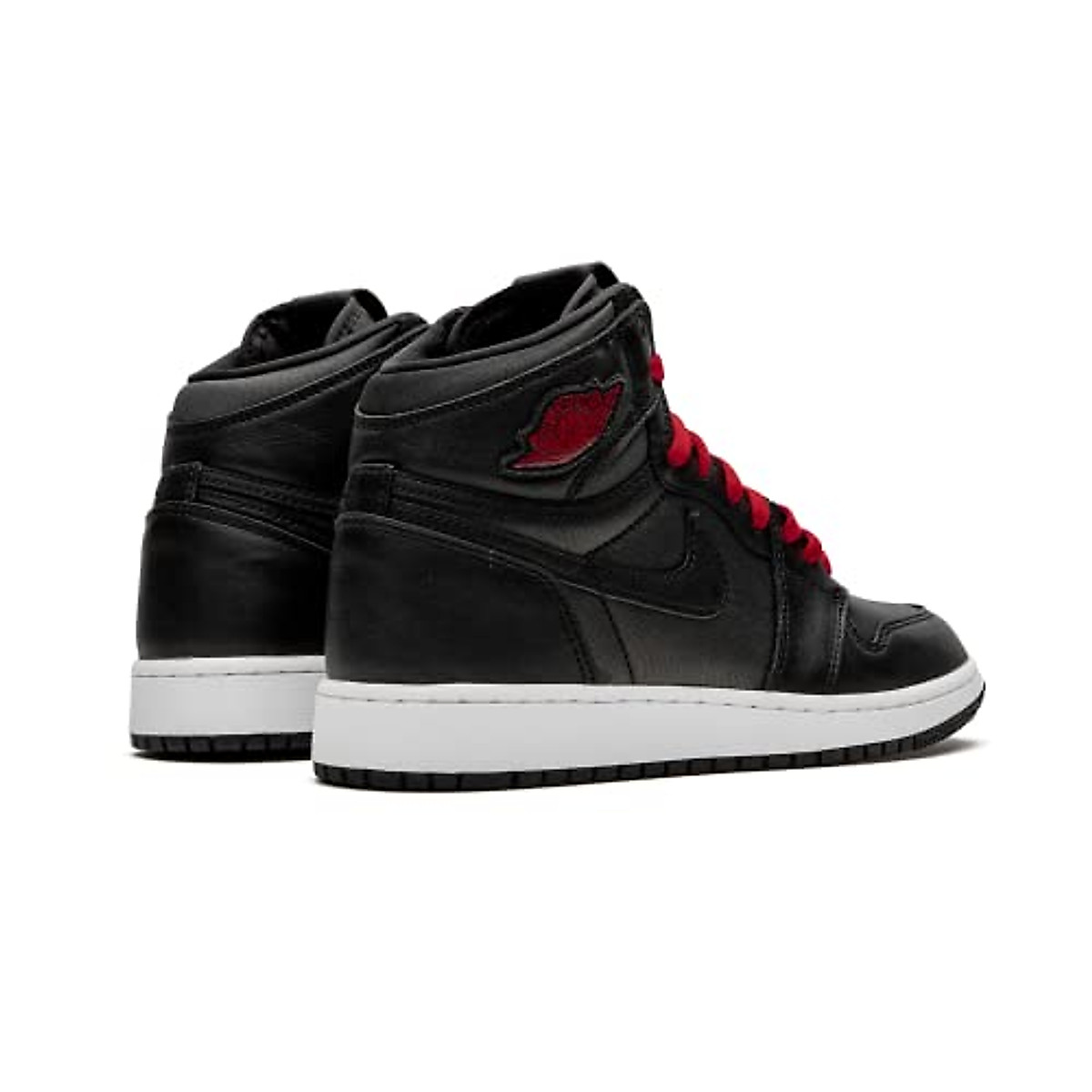 Nike Air Jordan 1 I High OG Black Satin GS Grade School Youth 575441-060 US Size 4Y, 4 Big Kid
