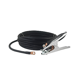 200 Amp Welding Ground Clamp Lead Assembly - Terminal Lug Connector - #2 AWG cable (15 FEET)