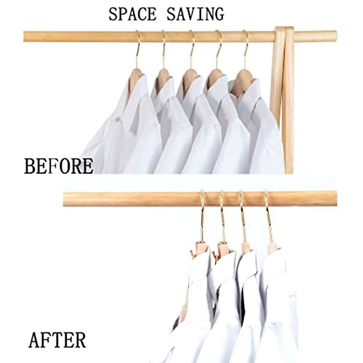 KOOBAY Clothes Hanger 72Pcs Connector Hooks Stable Hanger Rose Gold Metal Outfit Hangers Extender Clips Mini Cascading Hanger Hooks