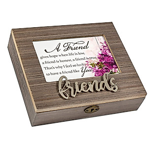 Cottage Garden A Friend Like You Metal Appliqué Friend Music Box Plays That's What Friends are for