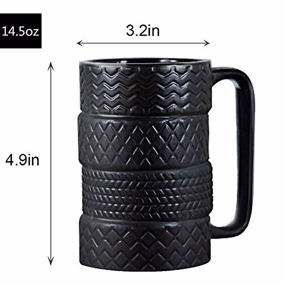 EPFamily Ceramic Tire Coffee Mug for Men Gifts from Daughter Son Novelty Tea Mug for Dad Birthday Christmas Holiday Housewarming Mechanic Gifts for Car Lovers