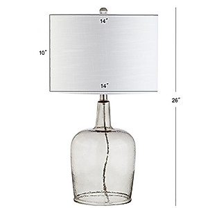 JONATHAN Y JYL4003A Augustine 26" Glass LED Table Lamp Modern Contemporary Bedside Desk Nightstand Lamp for Bedroom Living Room Office College Bookcase LED Bulb Included, Smoke Gray