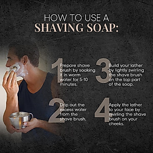 Handmade Natural Organic Shave Soap - Large 7oz Tin Shaving Soap, Shave Soap For Men With Dry Sensitive Skin, Made With Olive Oil, Coconut Oil, Palm Oil, Shea Butter, Beeswax, Creamy Lather (Neutral)