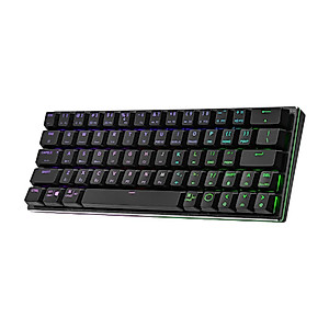 Cooler Master SK622 60% Wireless Bluetooth Space Gray Mechanical Low Profile Gaming Keyboard, Tactile Brown Switches, Customizable RGB, Ergonomic Design, Mac/Windows, QWERTY (SK-622-GKTM1-US)