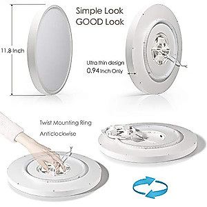 TALOYA Smart Ceiling Light Flush Mount LED WiFi, Compatible with Alexa Google Home, Dimmable Low Profile Ambient Light Fixture for Bedroom Living Room,12 Inch 24W